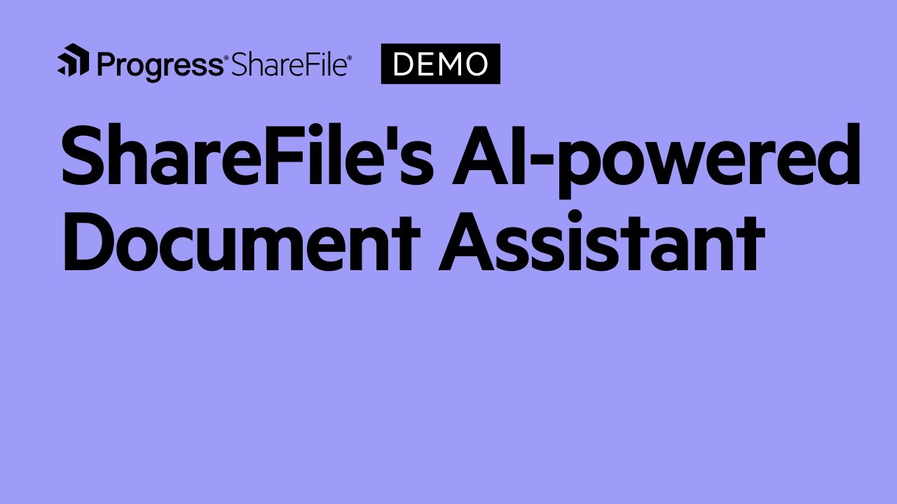 ShareFile's AI-powered Document Assistant - YouTube