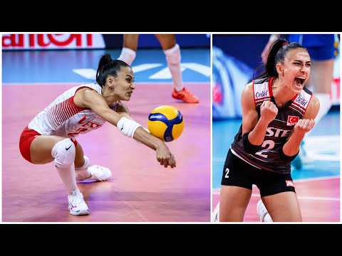 Simge Akoz | Amazing Volleyball Libero | Crazy Saves | Women's VNL 2021
