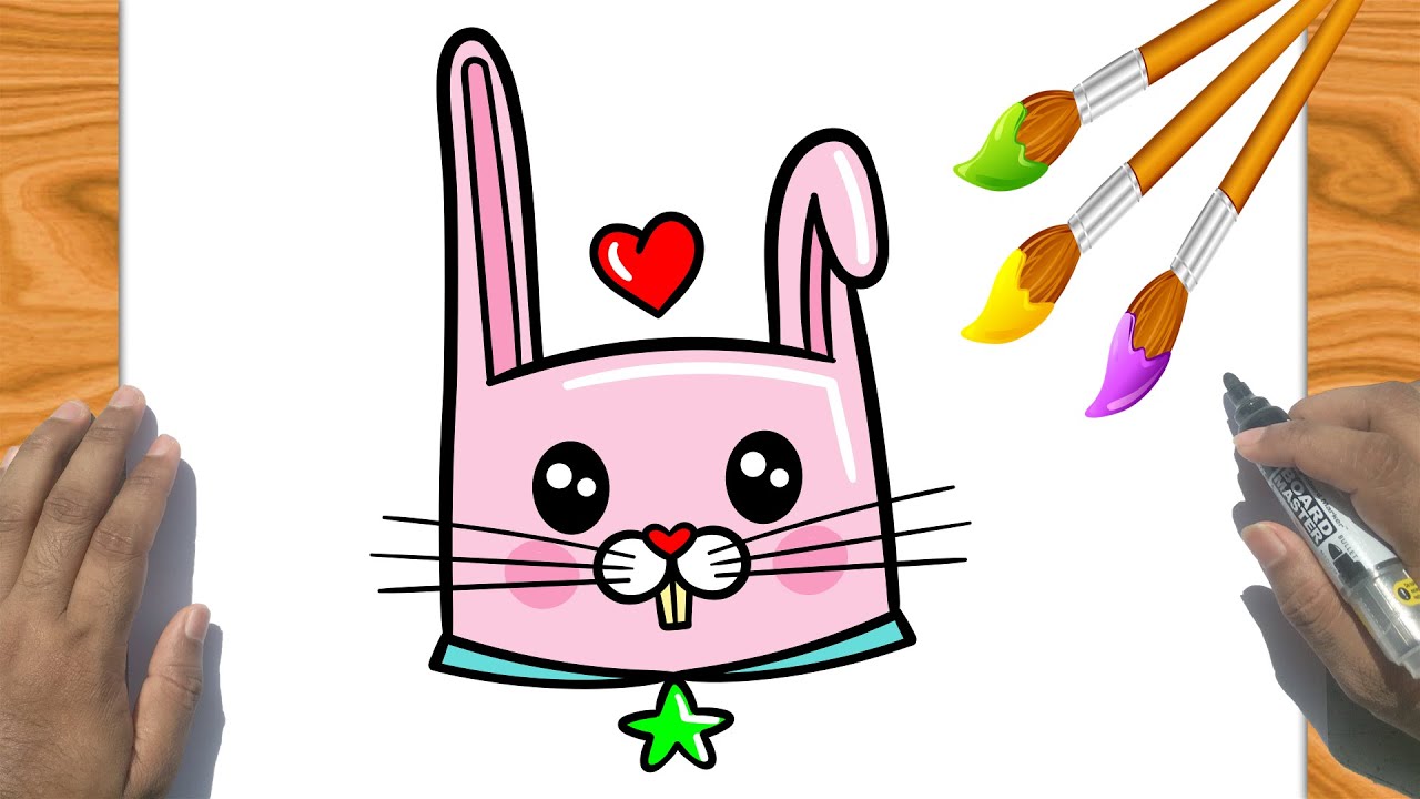 How to draw a cute pink cat - YouTube