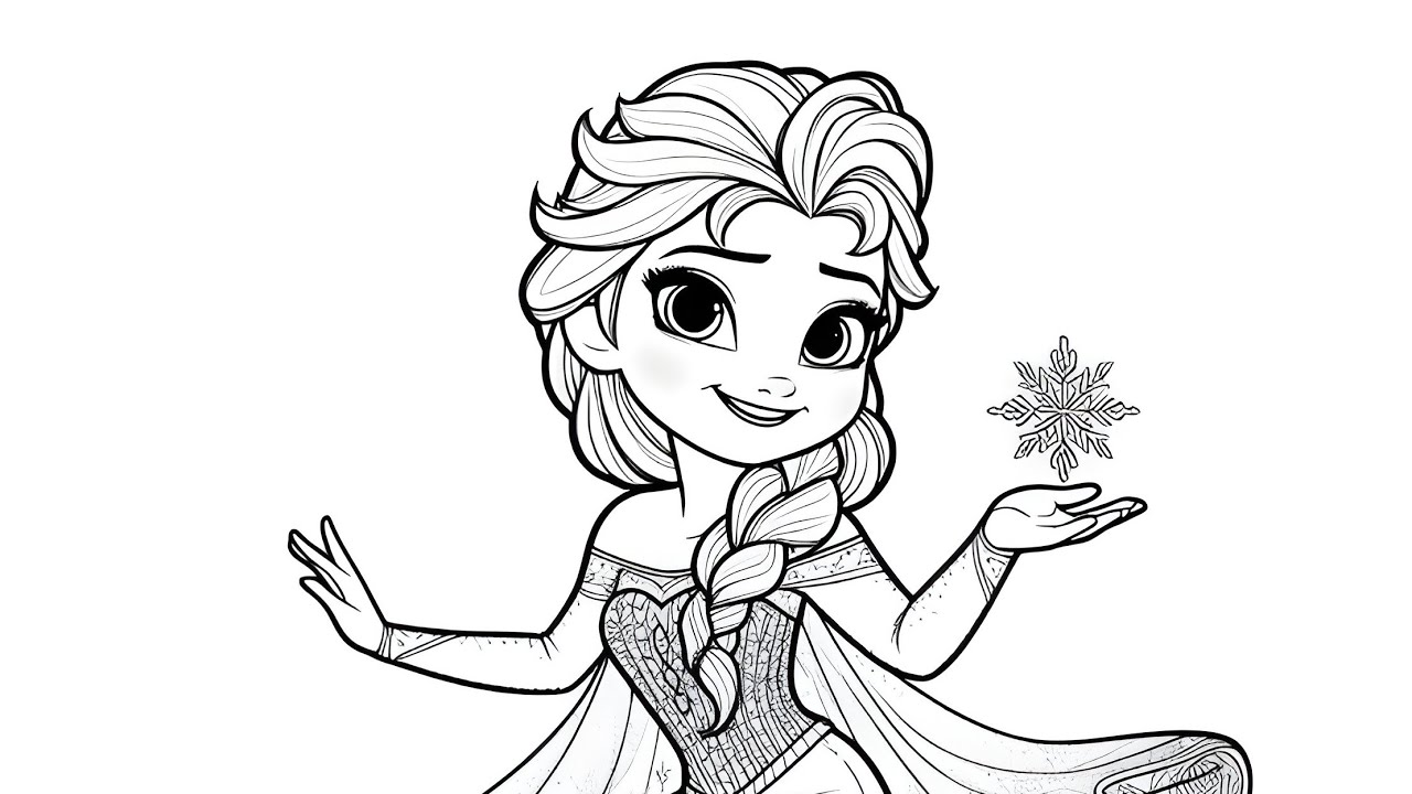 How to Coloring Elsa Frozen Princess Easy for Kids, Toddlers | Elsa ...