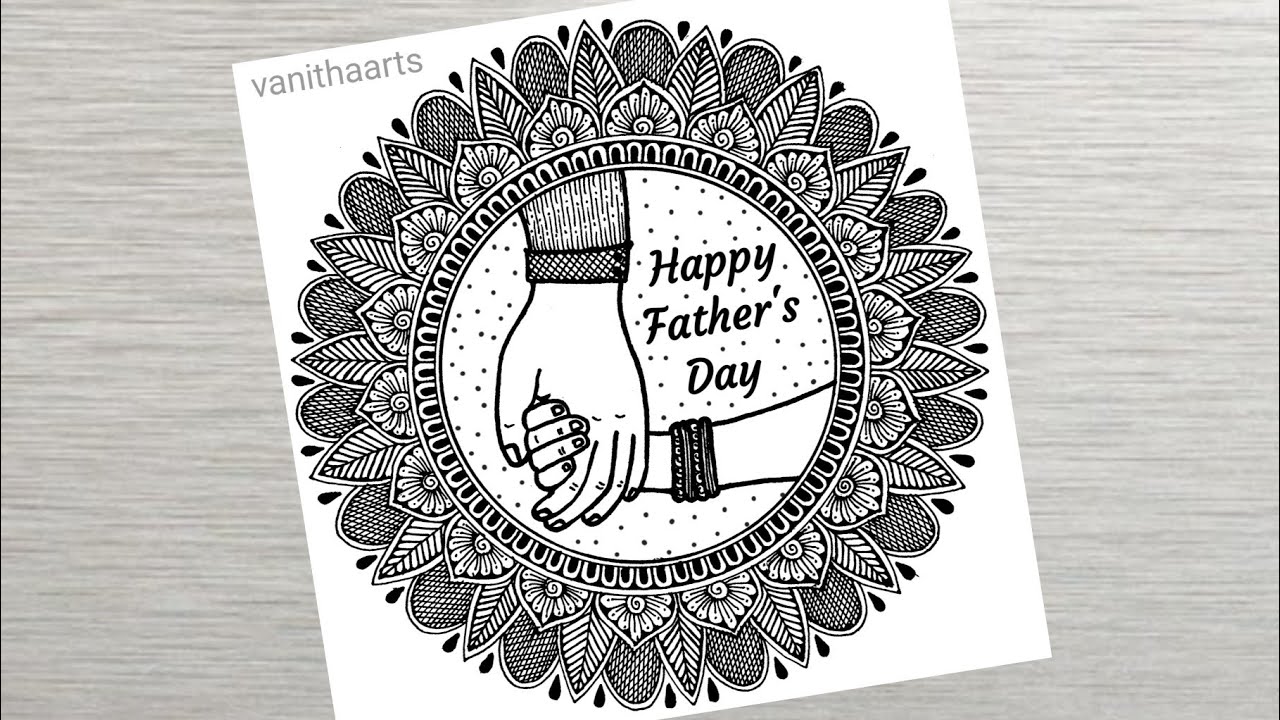 Father's Day Special Drawing | How to draw Mandala for Beginners ...