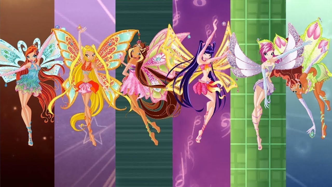 All Winx Club Transformations with Nick dub powerlines - YouTube