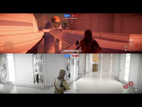 Starwars battlefront 2 split screen blaster duels - YouTube