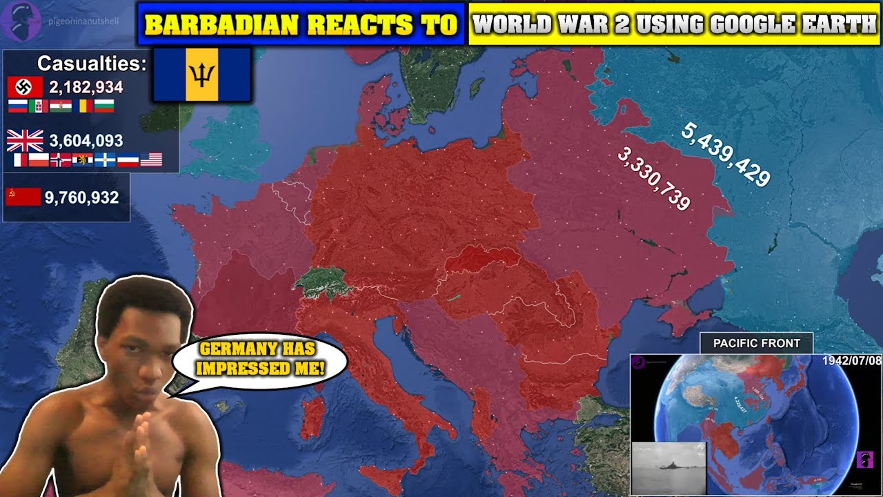 caribbean reacts to World War II Every Day using Google Earth reaction ...