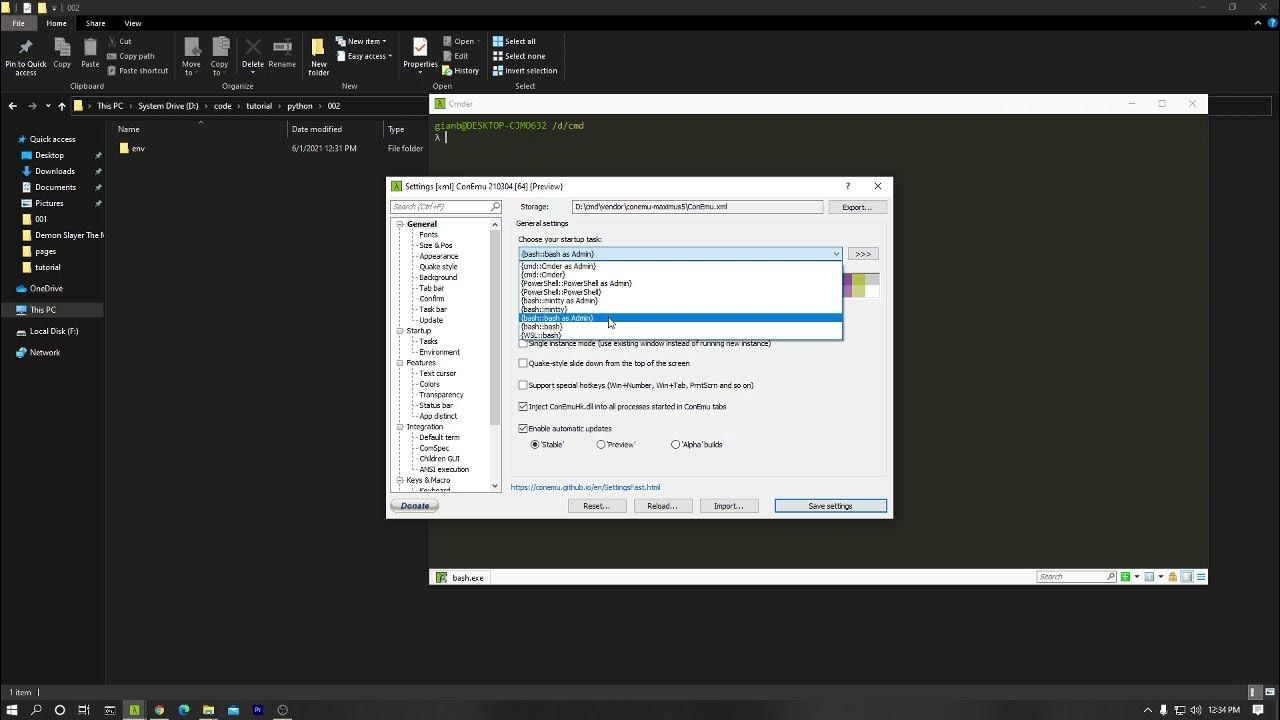 Activate Virtual Environment using Console Emulator - YouTube