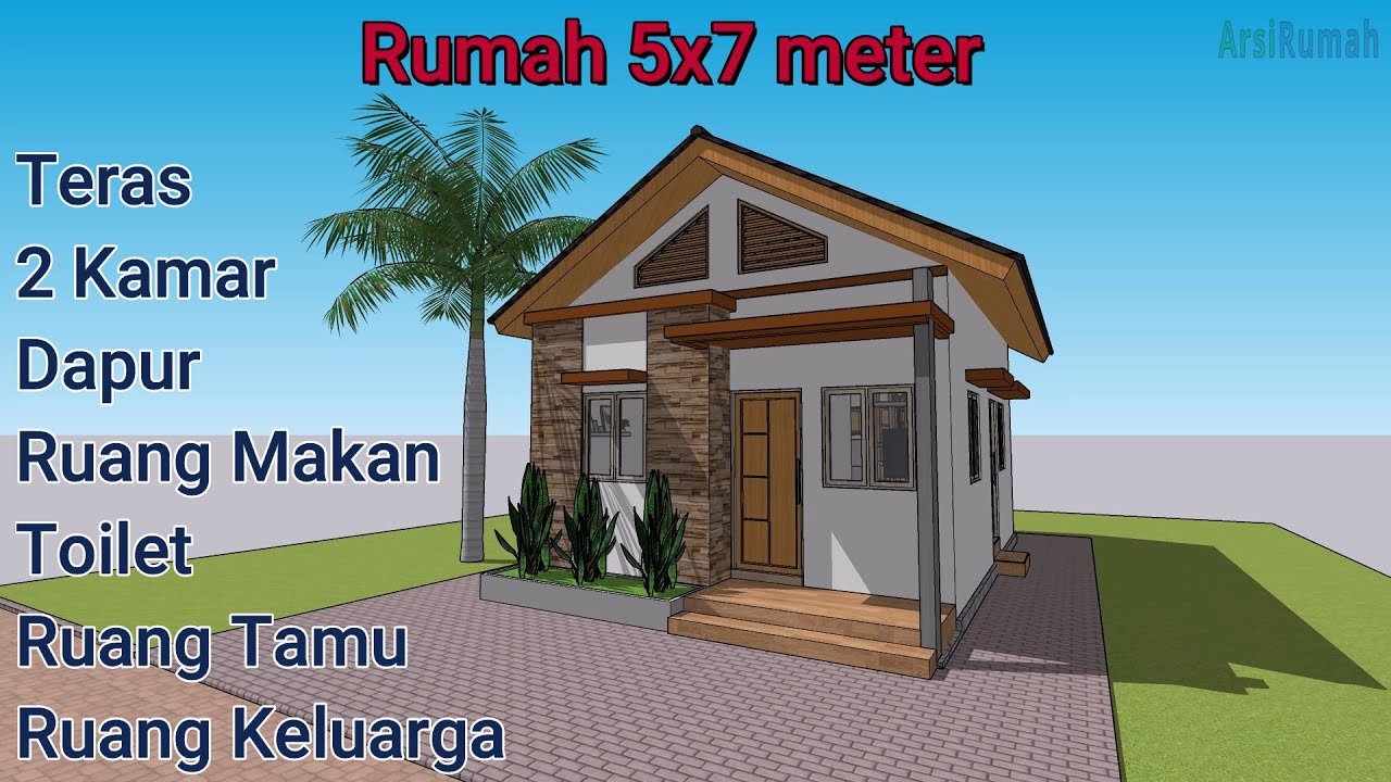 Desain Rumah Minimalis 5x7 meter - YouTube
