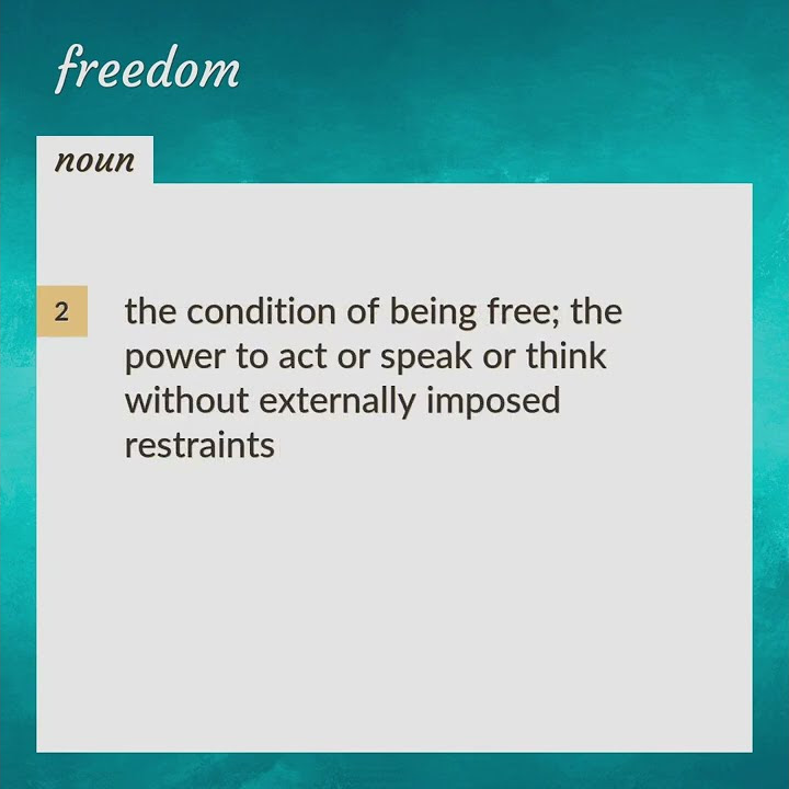 Freedom | meaning of Freedom - YouTube