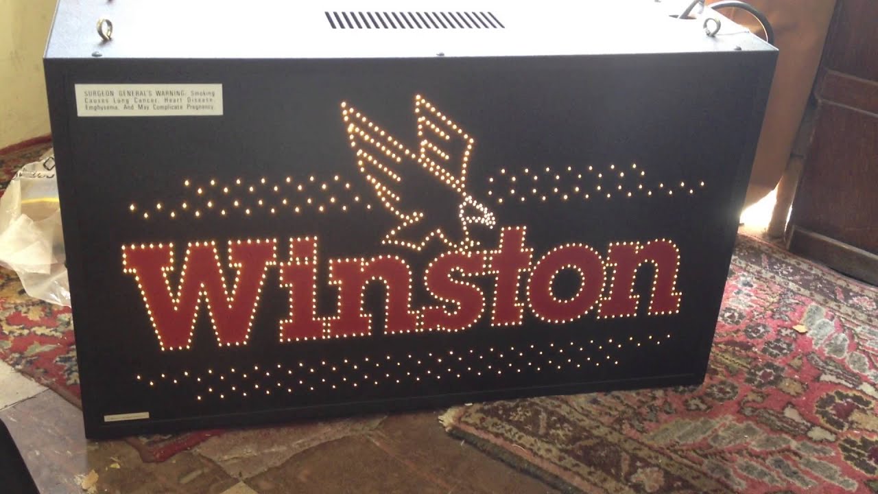 Winston Cigarettes Tobacciana Fiber Optics Advertising Light Sign - YouTube