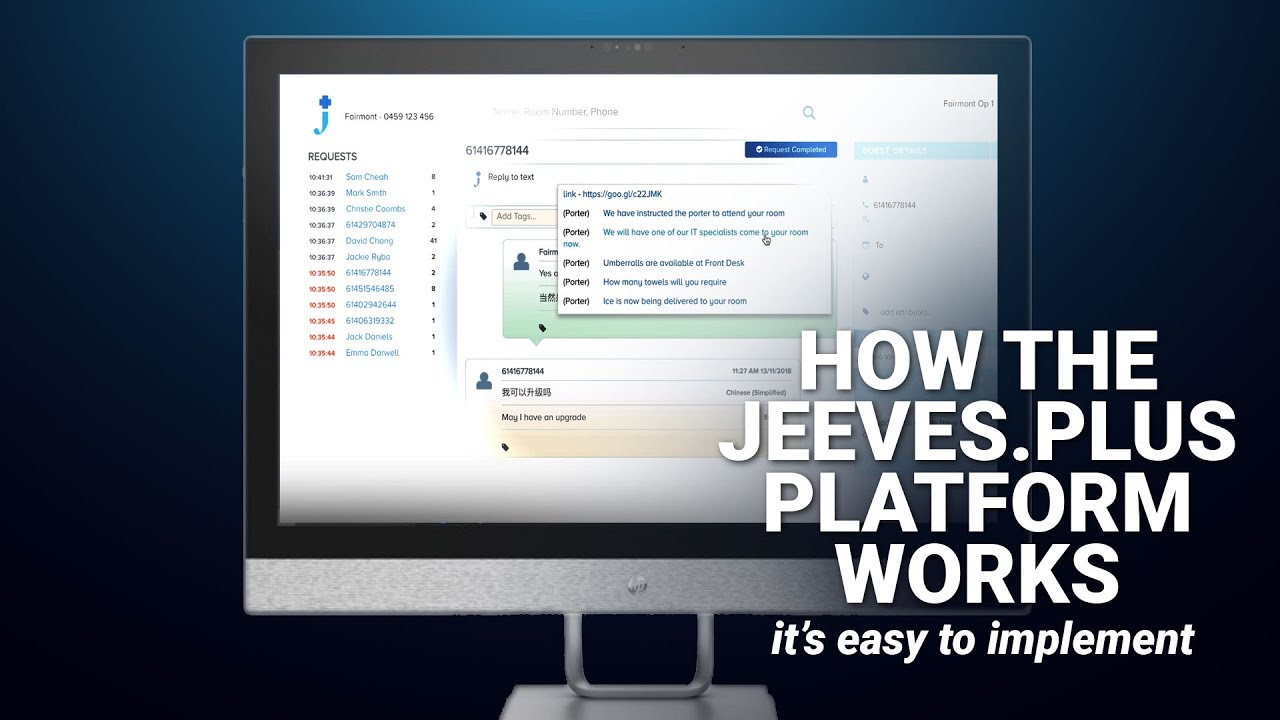 Jeeves Plus Customer Service Platform in Action - YouTube