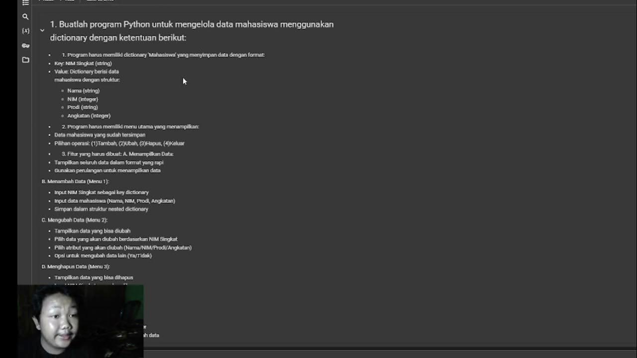 Asistensi Modul 7_List Comprehension-Tuple-Dictionary - YouTube