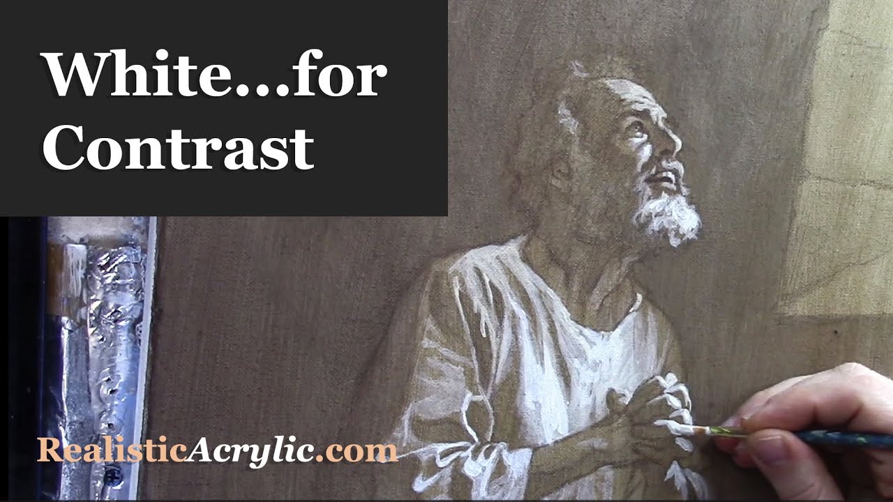 How to Paint Titanium White Highlights on an Acrylic Grisaille Portrait ...