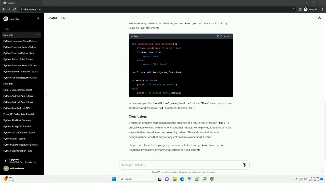 Python Function Return Null - Youtube