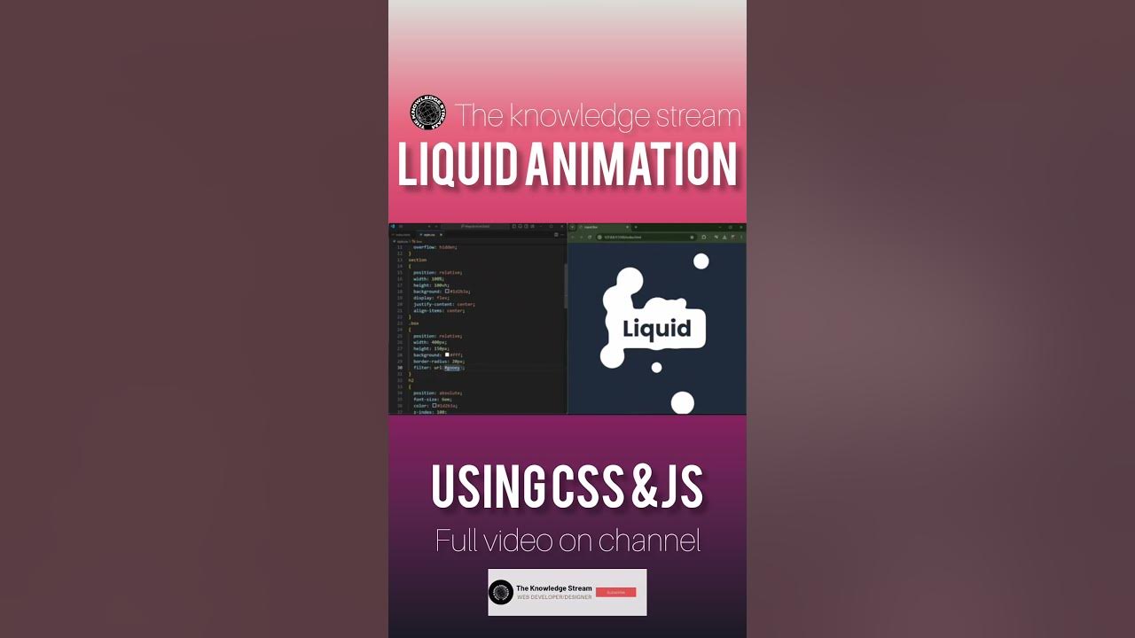 Liquid Dripping Animation Effect Using HTML CSS and JavaScript #coding #codingpractices # ...