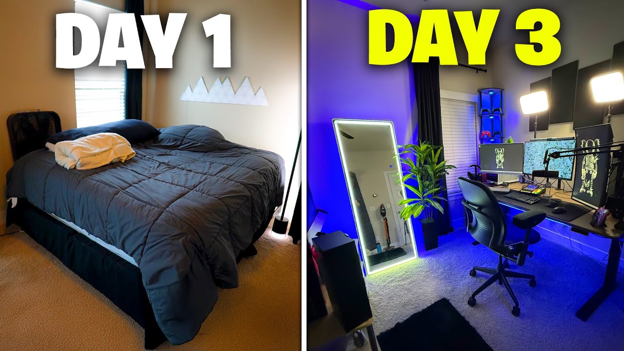 Transforming My BORING Room To My Dream Setup Room! - YouTube