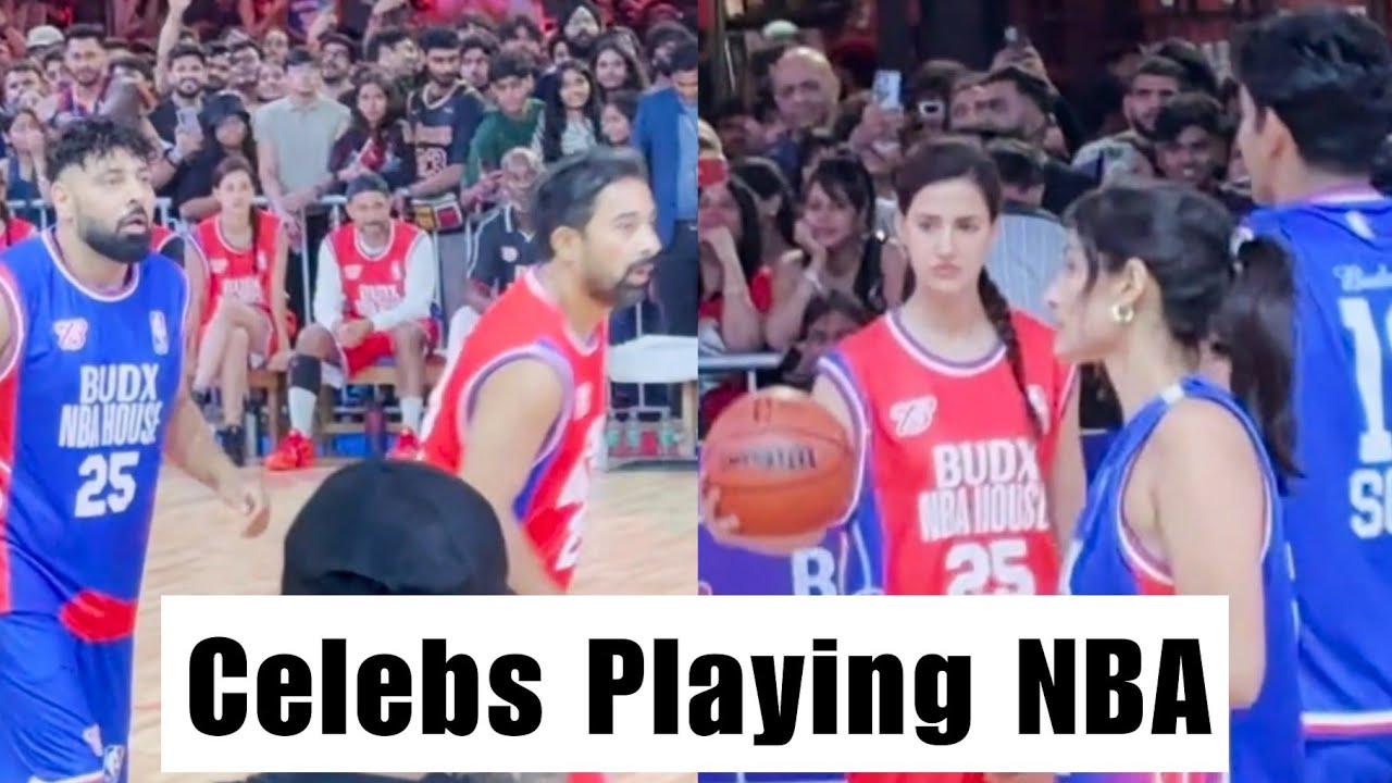 Disha Patani, Badshah,,Rannvijay Singha, Varun Sood playing Basketball ...