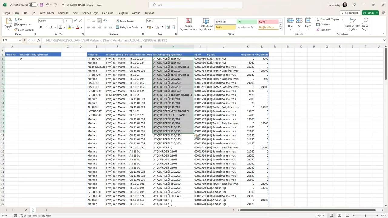 Excel joker karakterler Filtre (FILTER) içinde kullanılabilir mi? - YouTube