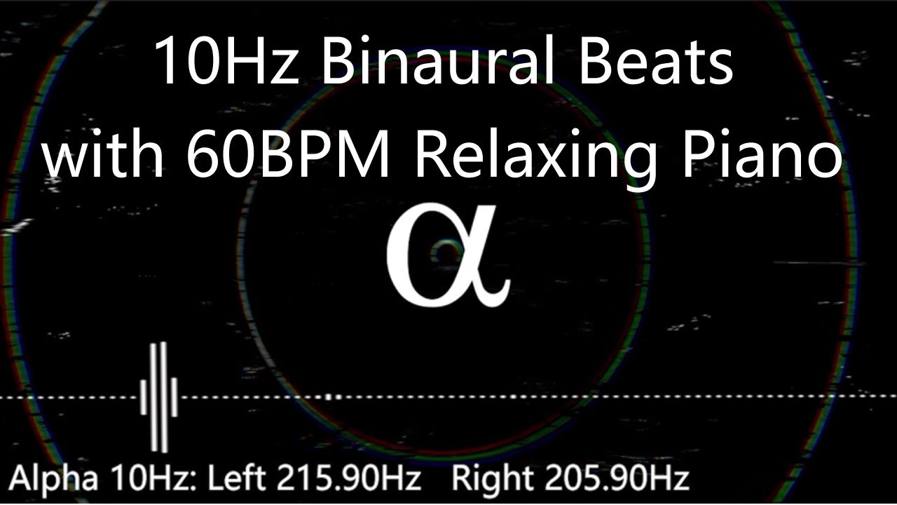 8 Hours 10Hz Alpha Binaural Beats with 60BPM Relaxing Music for Stress ...