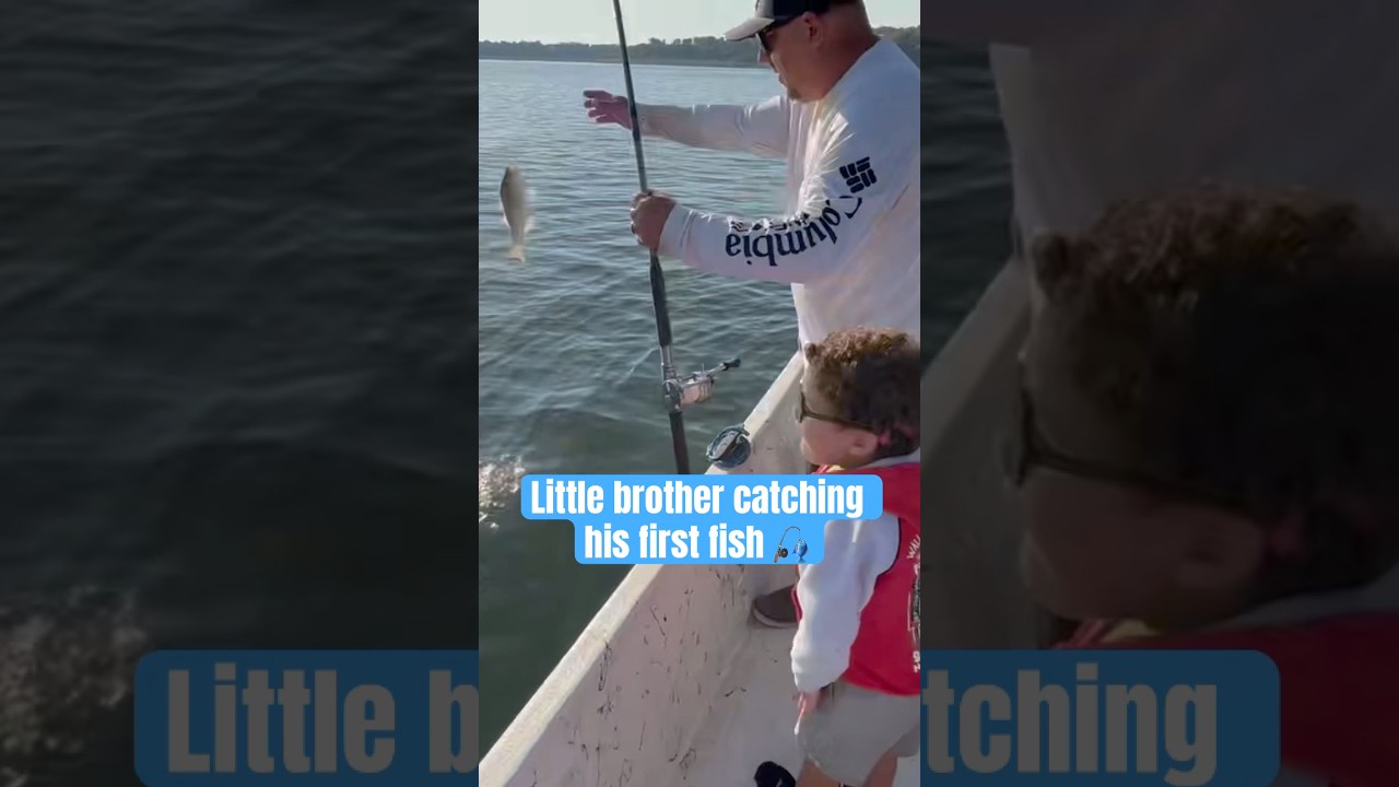 Little brother catching his first fish 😀 #fish #fishing #littlebrother ...
