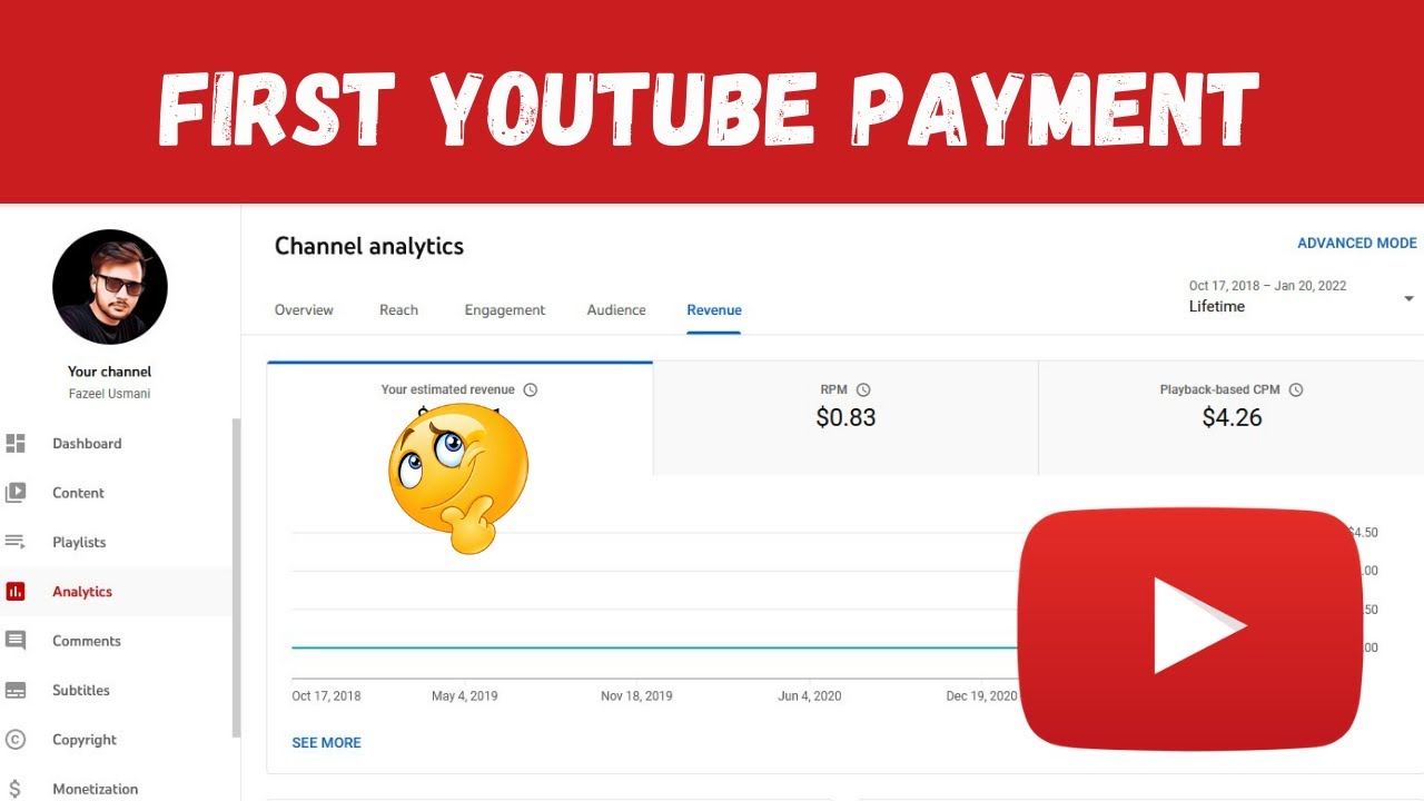My First Payment from YouTube | My YouTube Journey | My First YouTube ...
