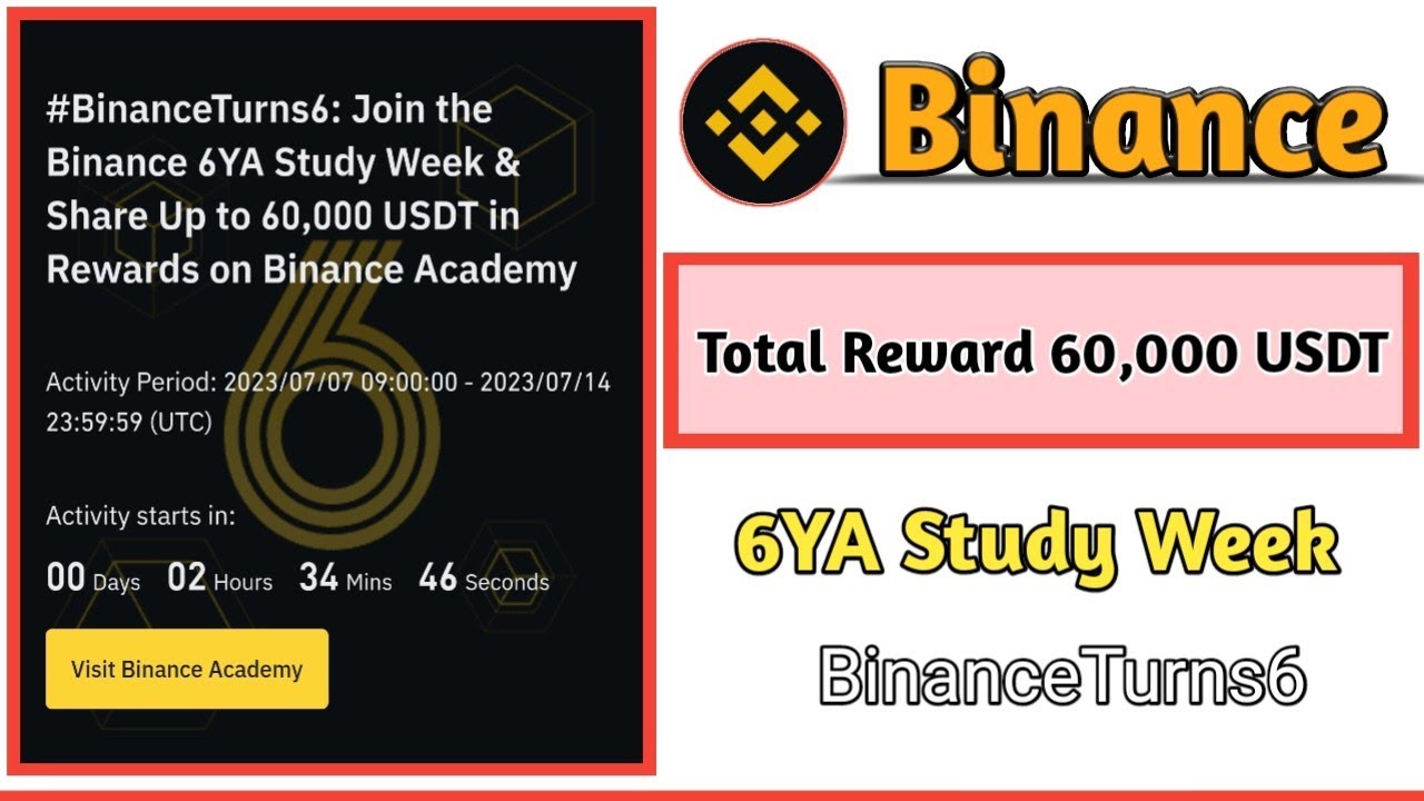Binance 6AY Study Week || Binance Today New Offer 2023|| Binance ...