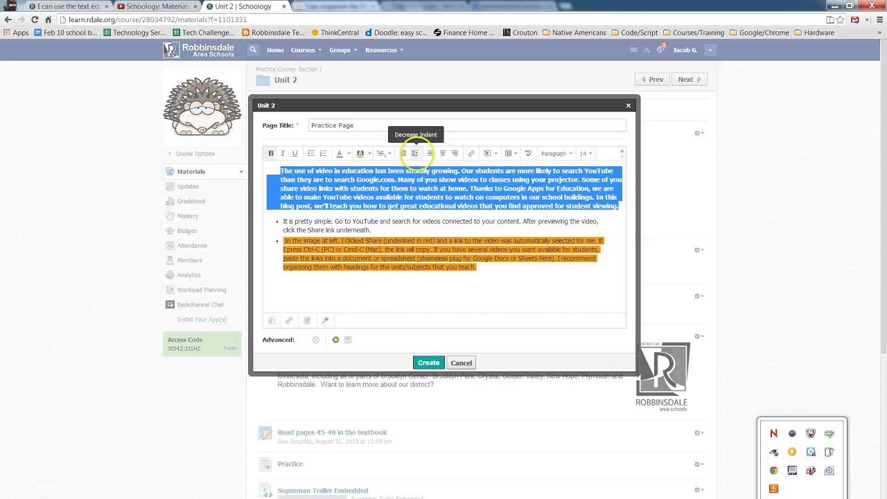 Schoology: Rich Text Editor - YouTube