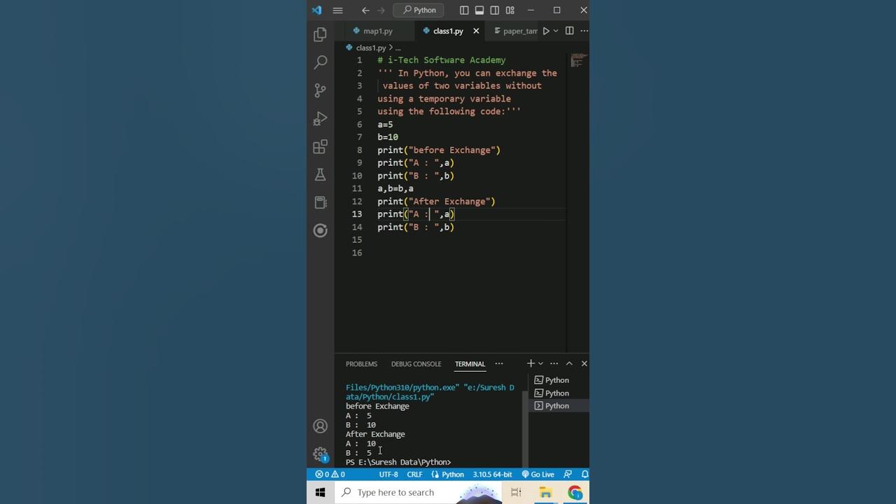 How to Exchange Variables Without A Temporrary - Python Trick Revealed! - YouTube
