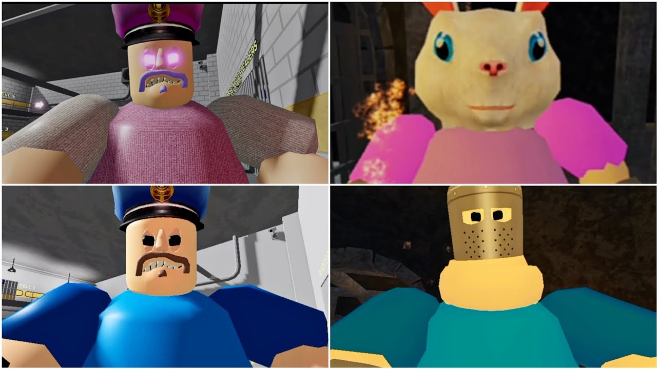 Barry's Prison VS Barry's Prison Easter Egg update all jumpscares - YouTube