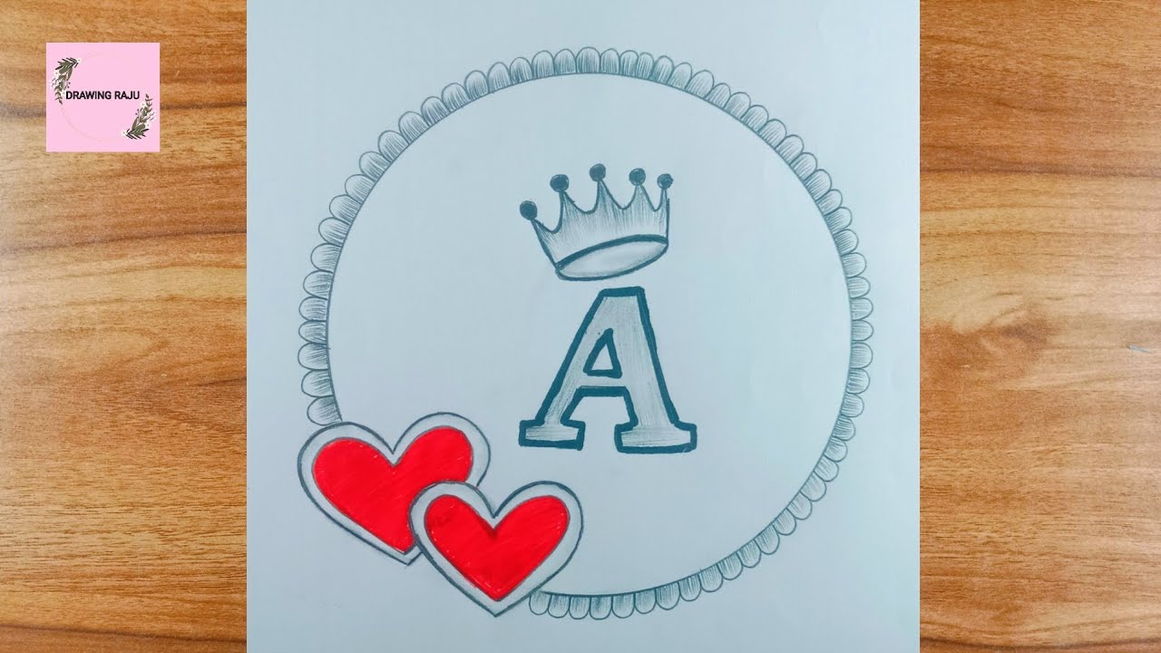 How to draw a simple A letter circle drawing|| A letter circle drawing ...