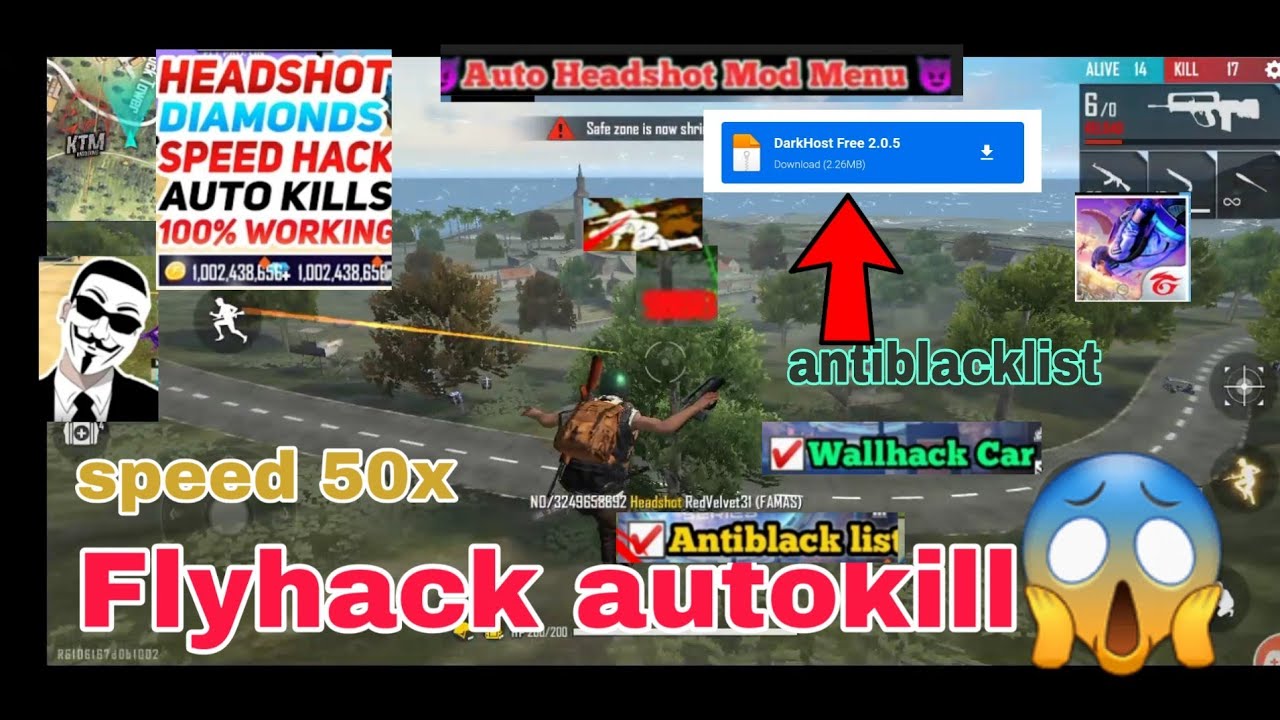 Flyhack kill mod menu😱|| Ktm modder|| Rank working || Hack freefire || mod apk - YouTube