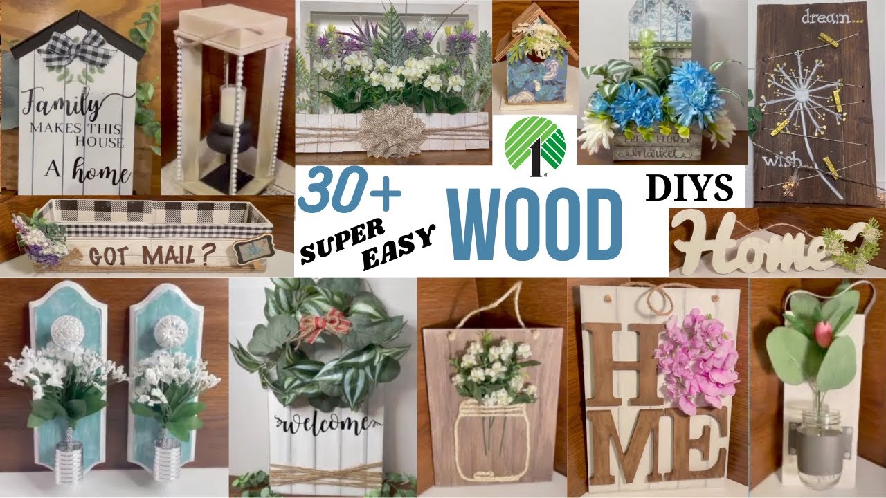 🪵 SUPER EASY DIY Wood Home Decor | Dollar Tree DIYS - YouTube