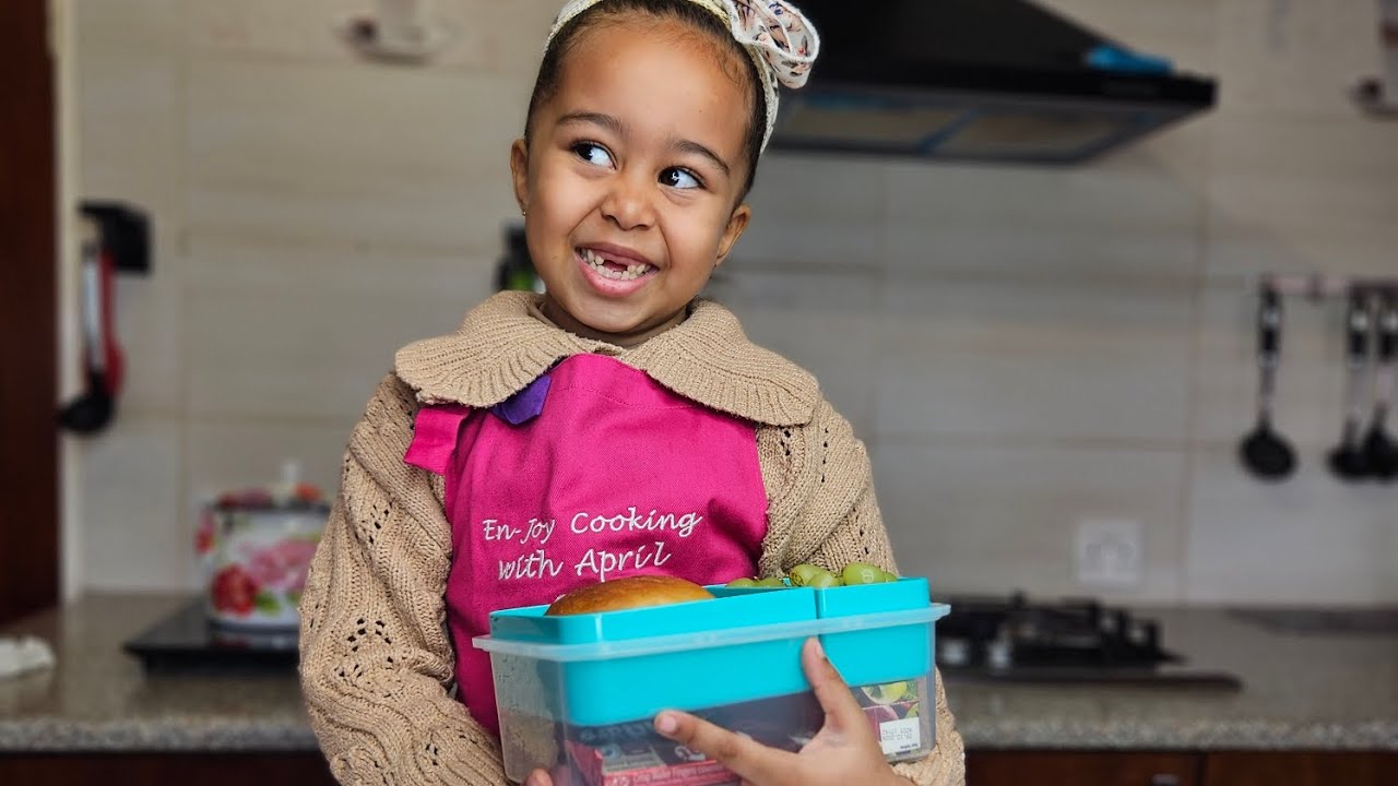My 6 year old daughter April made her own delicious Grade 1 lunch # ...
