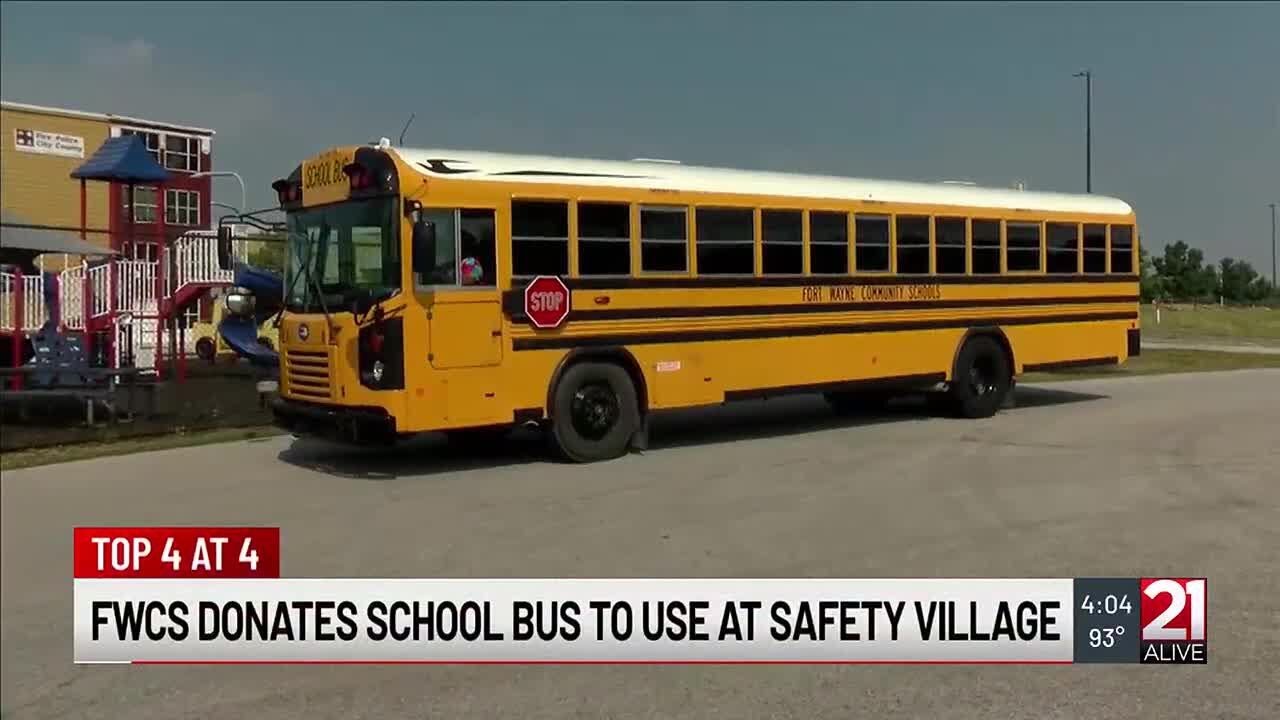 FWCS donates school bus to FWFD, FWPD for use at Safety Village - YouTube