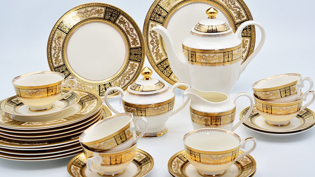 Quality embossed gold coffee set tea set Manufacturer | KAROSA - YouTube