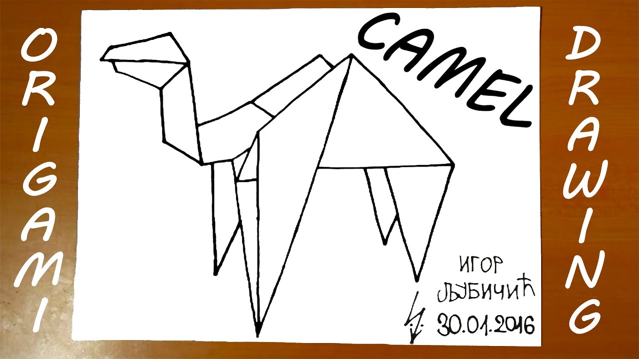 How to Draw a Camel Easy - ORIGAMI Paper Camel on paper | #MrUsegoodART ...
