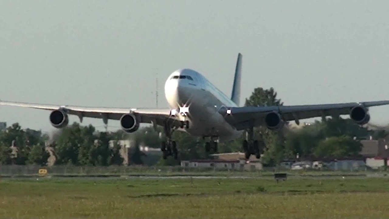 Egyptair A342 landing on 24L at YUL - YouTube