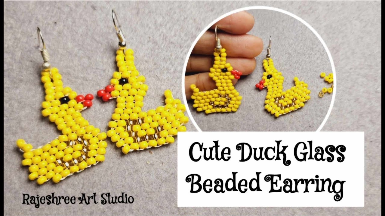 Cute Duck Beaded Earring/DIY/How to Make Bead Earring - YouTube