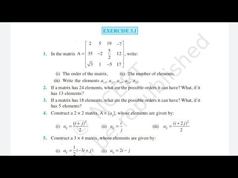 #Order/number of elements of matrix #mathematics #chapter-3 #Matrices # ...