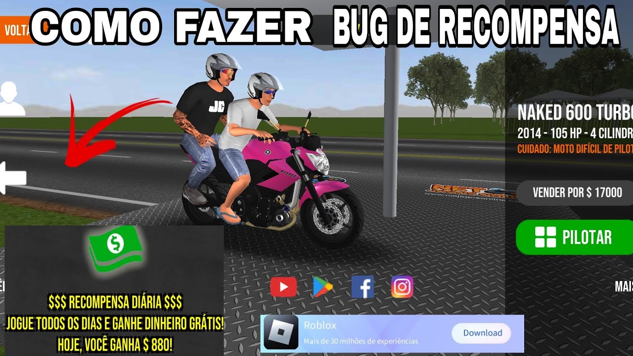 COMO FAZER BUG DE GANHAR RECOMPENSA TODA HORA NO MOTO WHEELIE 3D - YouTube