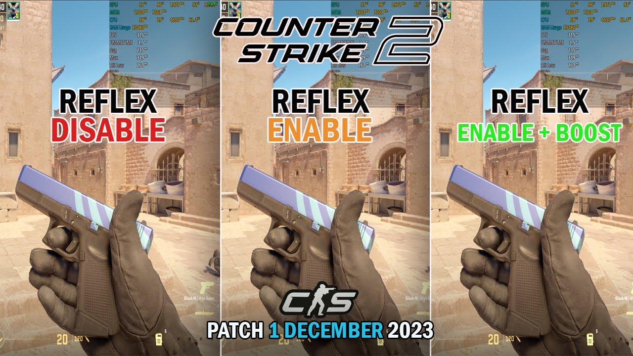 CS2 NVIDIA REFLEX DISABLE vs REFLEX ENABLE vs REFLEX ENABLE + BOOST ...