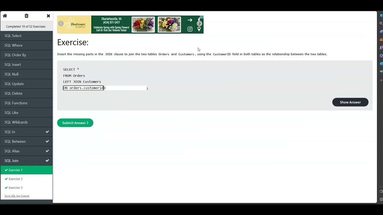 SQL Tutorial - The Very Basics Part 3 - W3 Schools - YouTube
