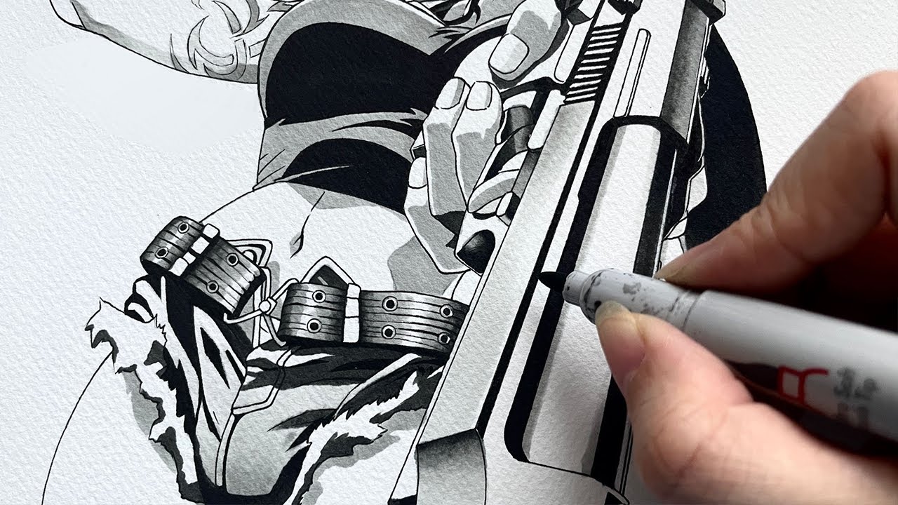 Marker Drawing Anime | Revy | BLACK LAGOON - YouTube