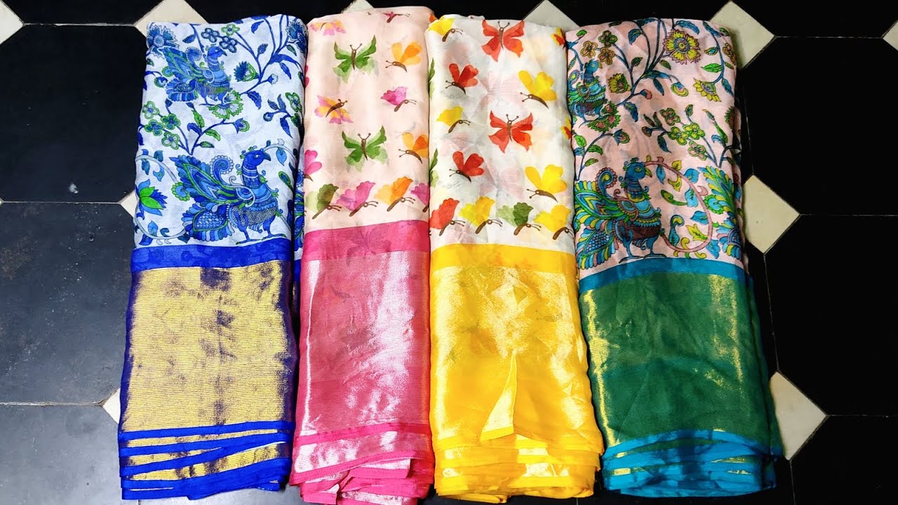 Kasak brasso 2 cut piece sarees, latest designs. Singile saree coriuer ...