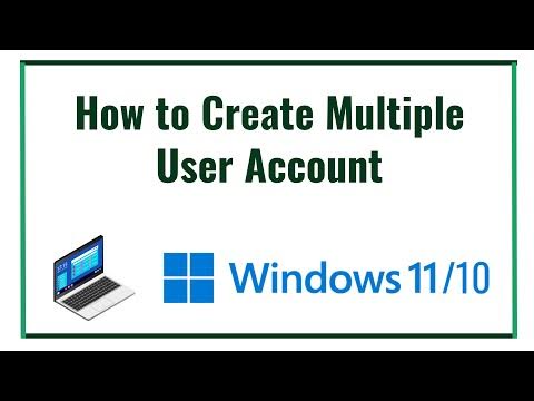 how to create Multiple user Account in Windows 10/11 - YouTube