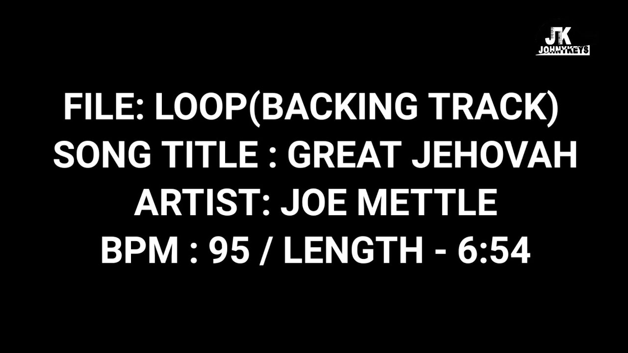 Backing Track(Loop) For Great Jehovah By Joe Mettle - YouTube