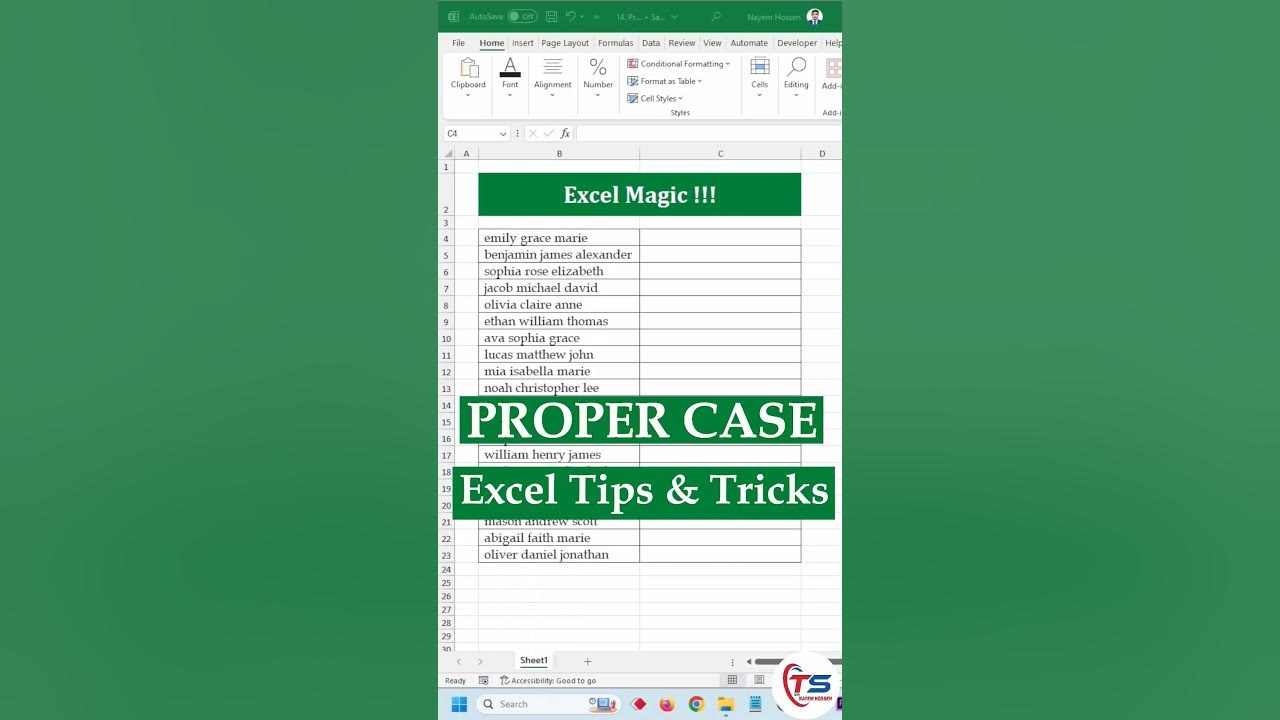 Proper Case | Excel Tips & Tricks #excel #exceltips #shorts - YouTube