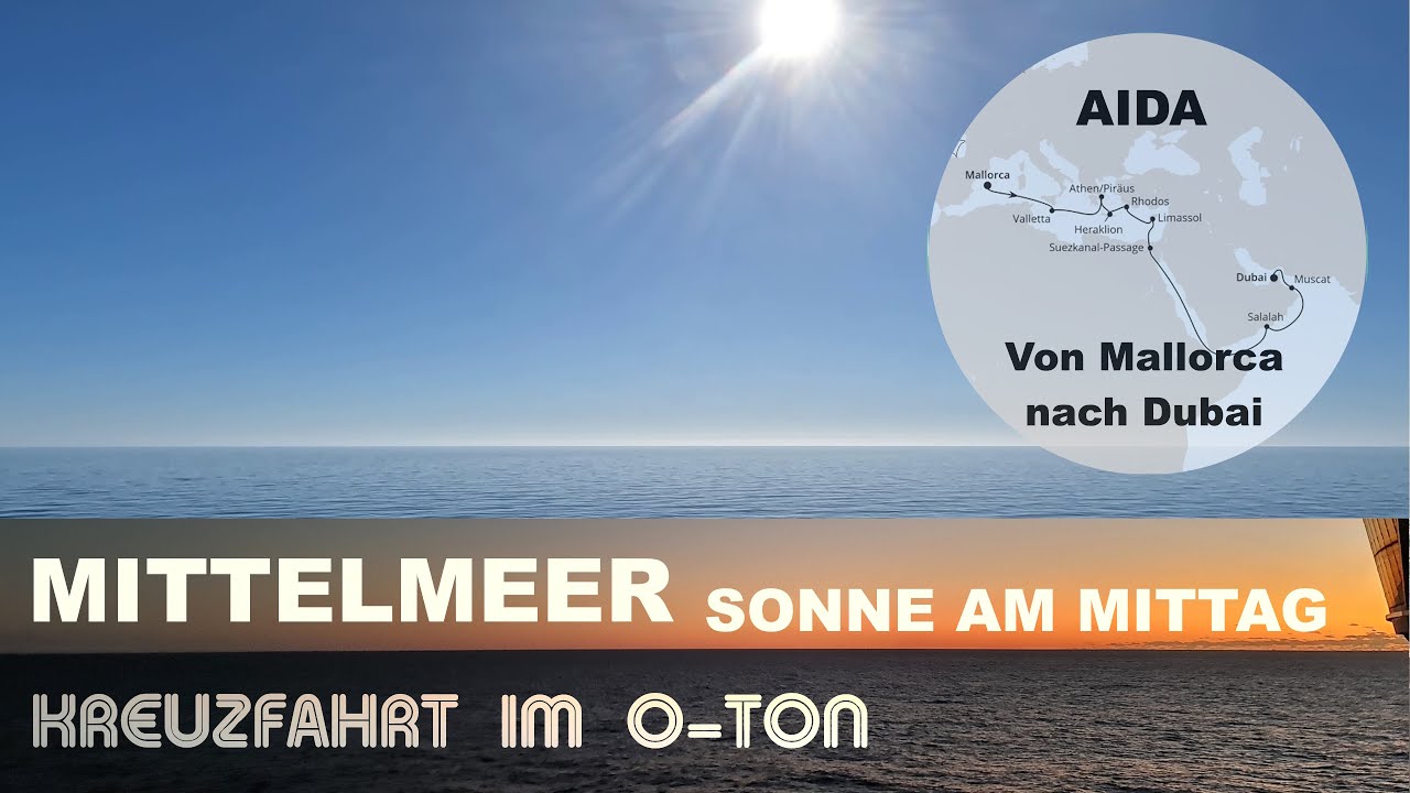 Mittelmeer - Mallorca nach Malta - Sonne am Mittag - Offenes Meer ...