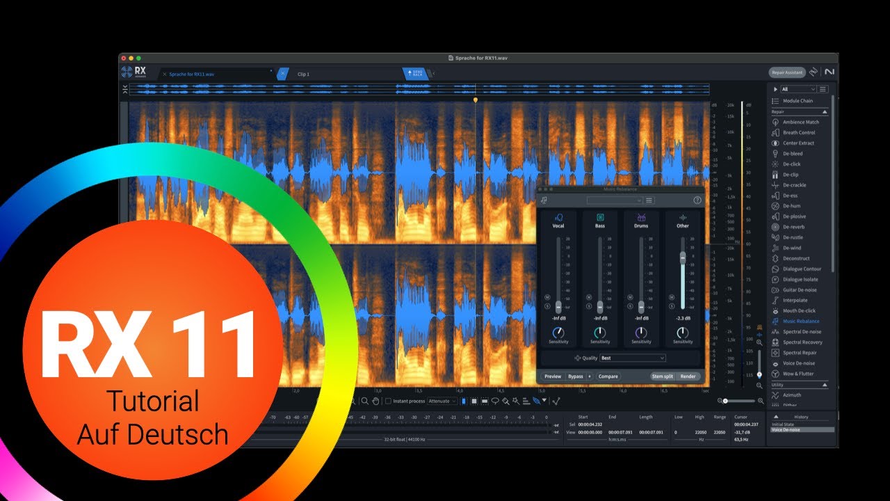 RX11 - iZotope - Tutorial auf Deutsch - YouTube