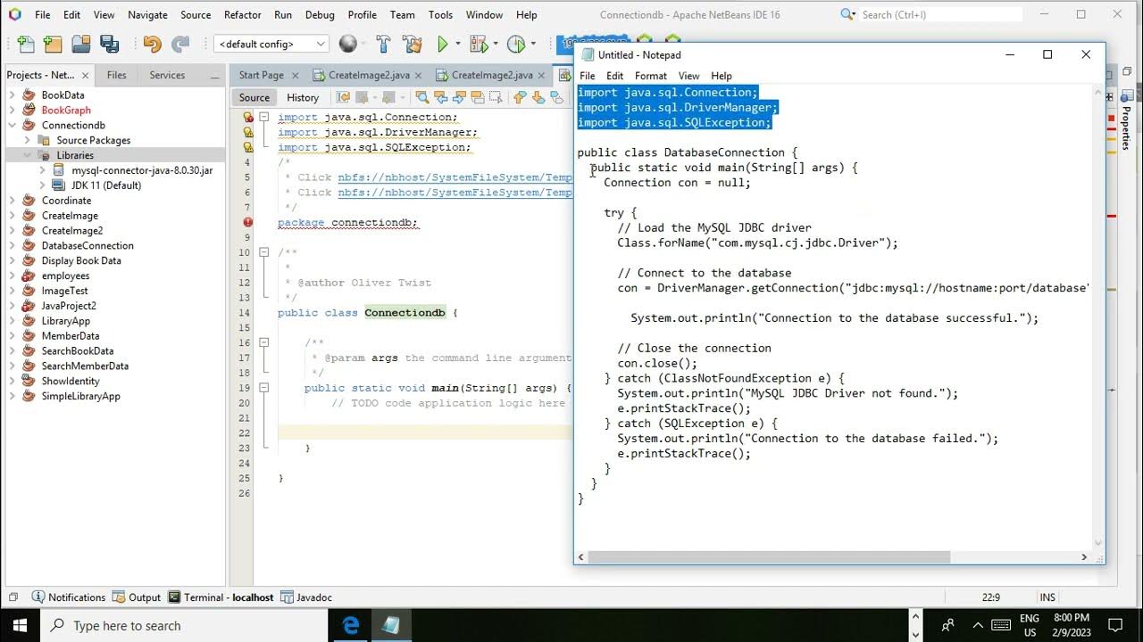 Database connection JDBC. - YouTube