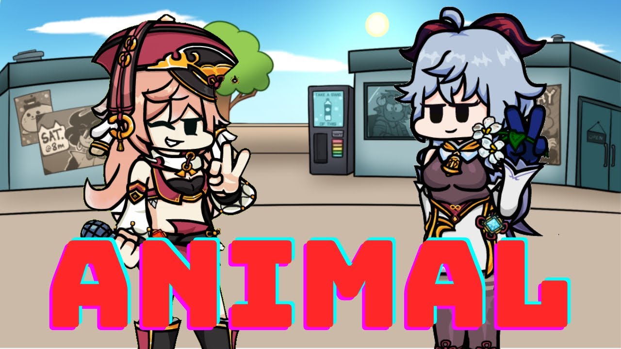 Animalを煙緋と甘雨に歌わせてみた(Animal but Yanfei and Ganyu sings it) [FNF][原神 ...