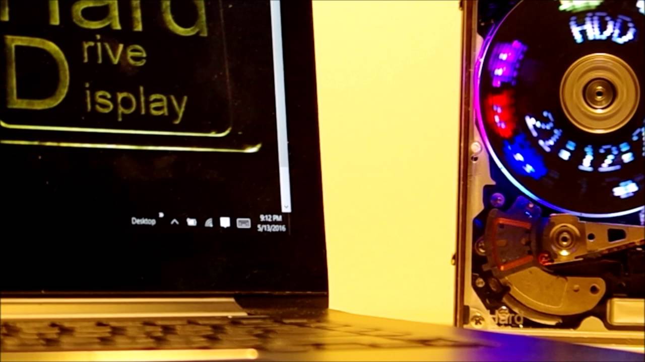 Hard drive display, POV clock - YouTube